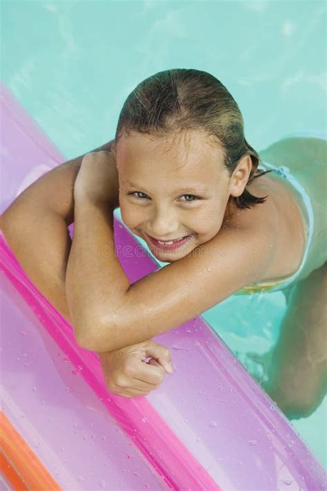 Young Girl Swimming In Pool Stock Image Image Of Holiday Outdoors