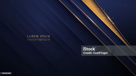 추상적인 럭셔리 다크 블루 겹침 레이어 배경 황금색 라인과 반짝이는 빛 곡선에 대한 스톡 벡터 아트 및 기타 이미지 곡선 공단 그라데이션 Istock