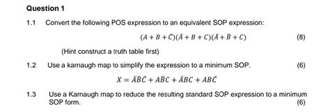 Solved Convert The Following POS Expression To An Chegg
