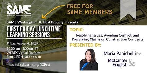 Maria Panichelli On Linkedin Same Dc Aug 4 First Friday Issues Conflicts And Claims For