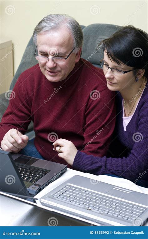 Couple Using Laptops Stock Photo Image Of Laptops Show