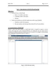 Lab Introduction To Matlab And Simulink Pdf ECE Lab Page Of Lab