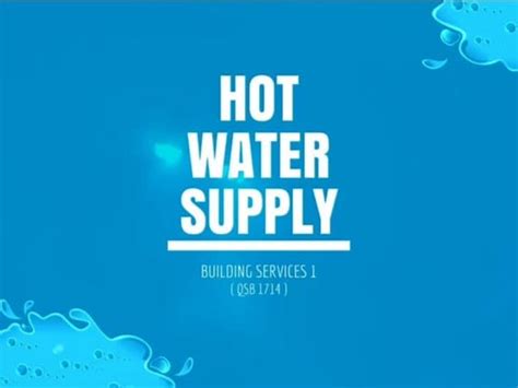 Water Distribution System Building Utilities Plumbing And Ppt Bu G2pptx