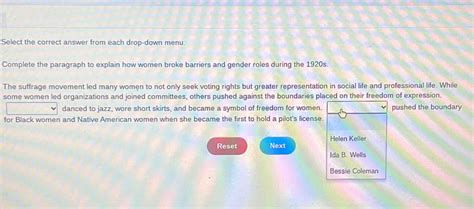 Solved Select The Correct Answer From Each Drop Down Menu Complete The Paragraph To Explain