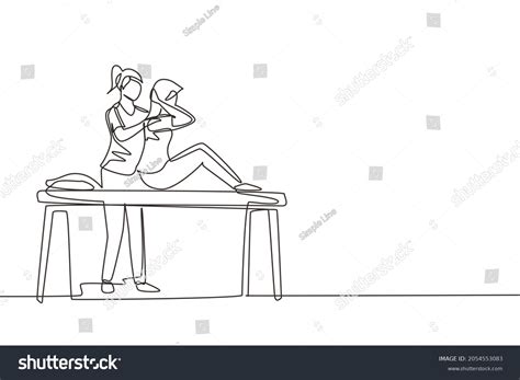 마사지테이블 마사지에 앉아 환자의 수동 물리치료 스톡 벡터로열티 프리 2054553083 Shutterstock