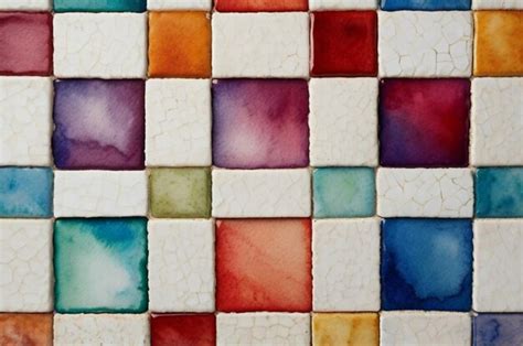 A Colorful Mosaic Tile With A Pattern Of Different Colors Premium Ai Generated Image