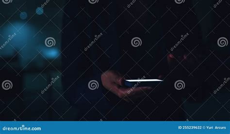 Futuristic Phone Hologram With Global Networking Communication Web And Internet App Man With