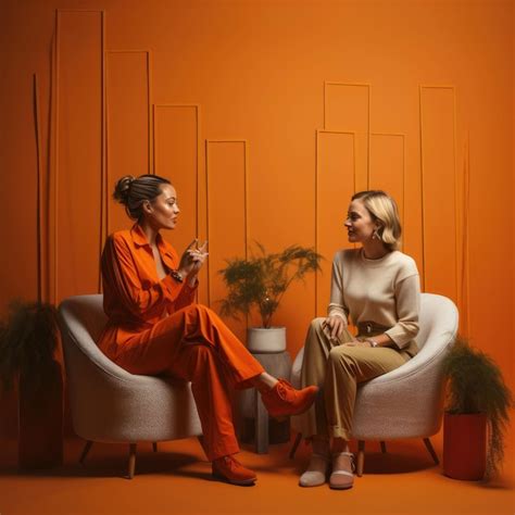 Women Sitting Together Premium Ai Generated Image