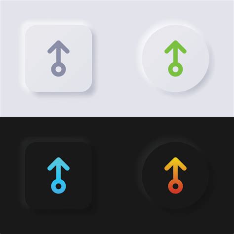 Arrow Icon Set Multicolor Neumorphism Button Soft Ui Design For Web