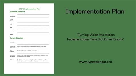 Free Printable Implementation Plan Templates Excel Word PDF