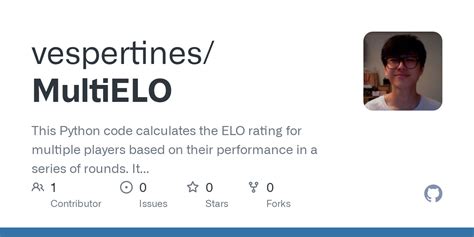 Github Vespertinesmultielo This Python Code Calculates The Elo