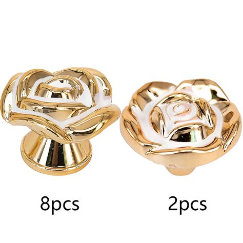 Hibibud 10pcs Cabinet Knobssimple And Neat Rose Flower Cabinet Knobs