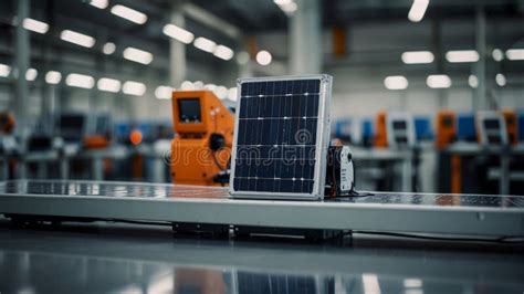 Robots Assembling Solar Panels In An Ultra Modern Automated Factory
