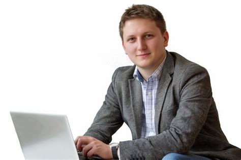 Premium Photo Man Sitting On Floor Using Laptop Computer