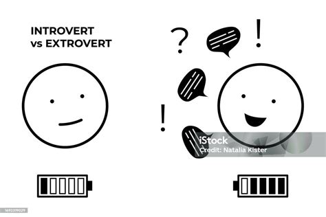Conversation Between Introvert And Extrovert Vector Illustration