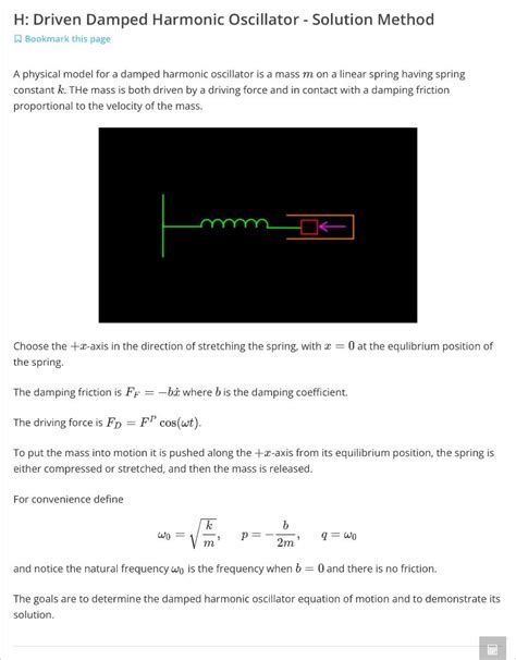 Solved H Driven Damped Harmonic Oscillator Solution Chegg