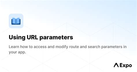 using url parameters expo documentation