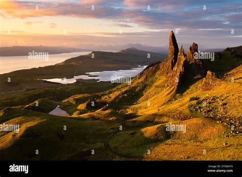 Beautiful Golden Sunrise At The Old Man Of Storr Isle Of Skye
