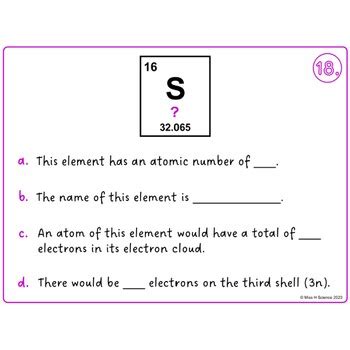 Electron Configurations Of Atoms Atomic Structure Task Cards Station Activity