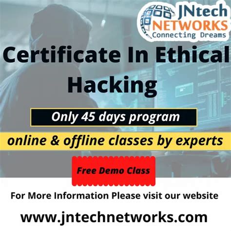 jntech networks delhi ethical hacking certificate course and