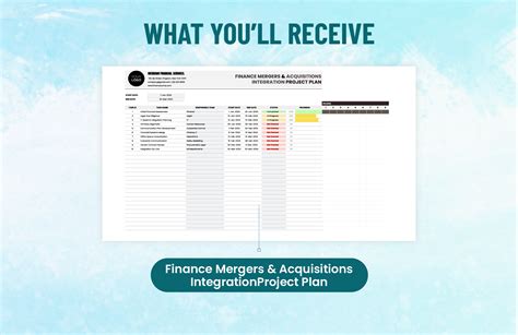 Finance Mergers And Acquisitions Integration Project Plan Template In