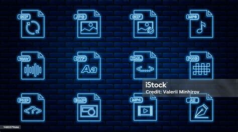 Set Line Ai File Document Png  Otf Wav Xml And  Icon Vector Stock