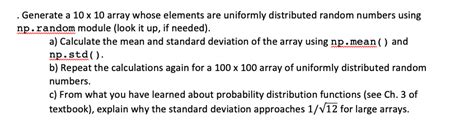 Solved Generate A 10×10 Array Whose Elements Are Uniformly
