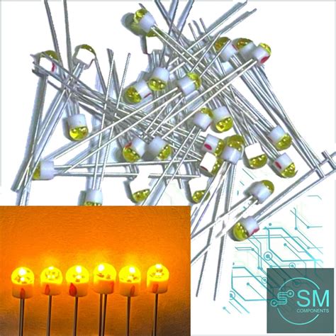 20 X Lumex Ssl Lx203 2mm Yellow Led Light Emitting Diodes Ceramic Base
