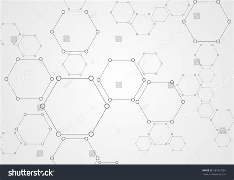 Molecular Hexagons Structure Abstract Tech Background Stock Vector Royalty Free 481947082