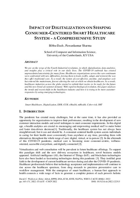 Pdf Impact Of Digitalization On Shaping Consumer Centered Smart Healthcare System A