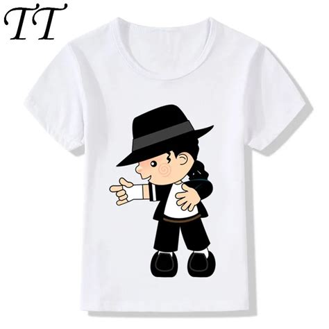 마이클 잭슨 만화 디자인 어린이 티셔츠 소년 소녀 락 앤 롤 스타 탑스 티셔츠 어린이 캐주얼 의류 유아 Hkp5144티셔츠