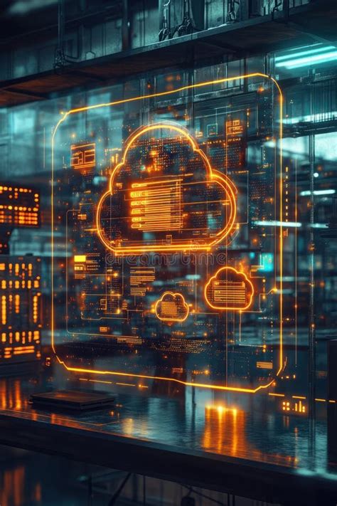 Cloud File Integration A High Tech Hologram Illustrating File Integration In A Cloud Network