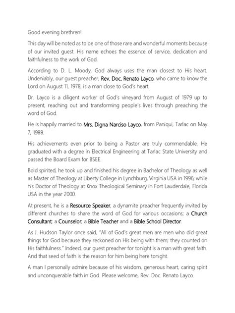 Introduction To The Guest Speaker