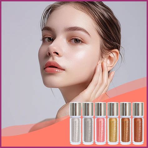 Full Body Long Lasting Shimmer Gel 6x Holographic Shiny Body Highlight Liquid Set Nose