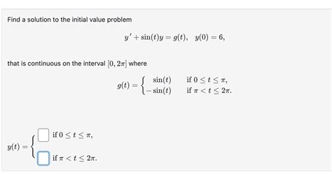 solved find a solution to the initial value