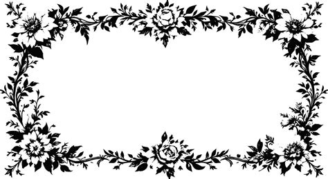 A Black And White Floral Frame With Flowers 54560735 Vector Art At Vecteezy