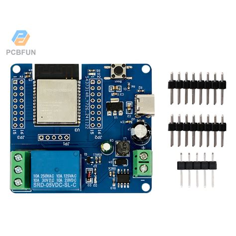pcbfun dc 5 60v โมดูลรีเลย์เดี่ยว onboard esp32 c6 wifi bt development