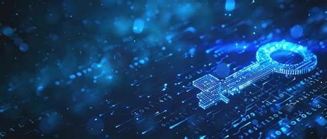 A Digital Key Silhouette With Binary Code Cybersecurity Concept Premium AI Generated Image