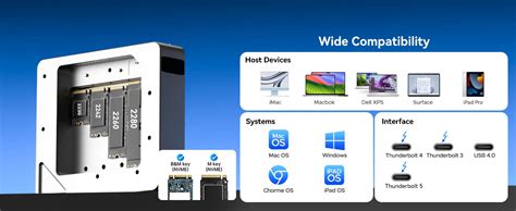 Acasis 4 Bay 40gbps M 2 Nvme Raid Ssd Enclosure Compatible With Thunde