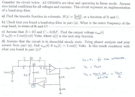 Consider The Circuit Below All Opamps Are Ideal And