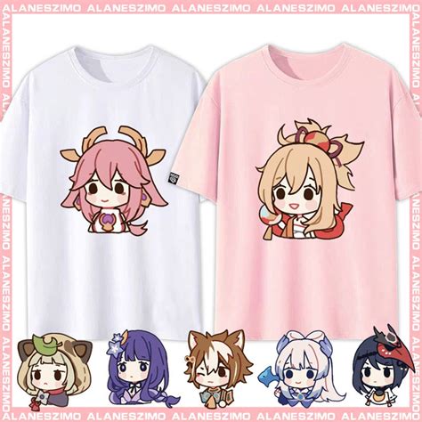 2024 Hot Genshin Impact Game T Shirt S 5XL Sangonomiya Kokomi Yae Miko