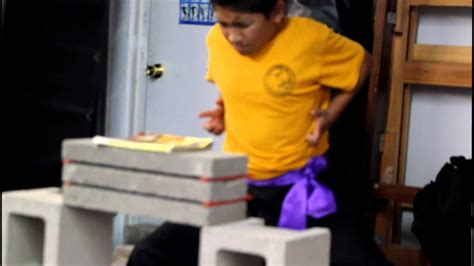 Kung Fu Los Angeles Brick Breaking young boy - YouTube