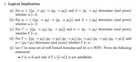 Solved 1 Logical Implication A For α P1 P2 P2 Ps