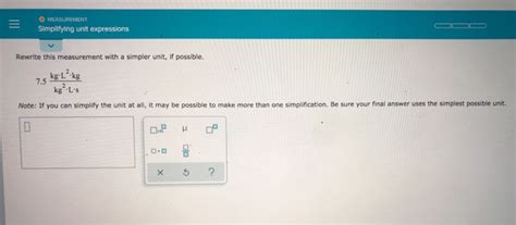 solved o measurement simplifying unit expressions rewrite