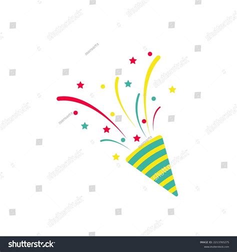 Exploding Party Popper Cone Confetti Isolated Stock Illustration 2213765275 Shutterstock