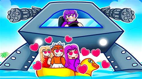 Rizzing Girls With The Stealth Boat In Roblox Sharkbite Youtube