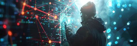 A Hacker Interacts With Complex Data Visualizations And Glowing