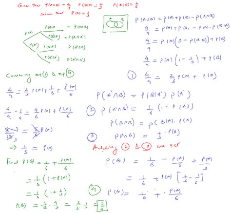 Ib Hl Probability Conditional Probability Question Sumants 1 Page Of