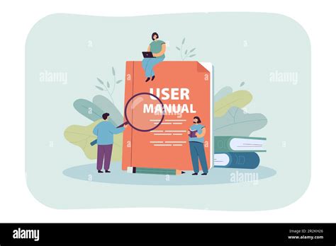 Tiny People Studying User Manual Stock Vector Image Art Alamy