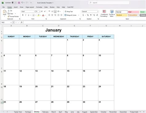 Free Excel Calendar Templates